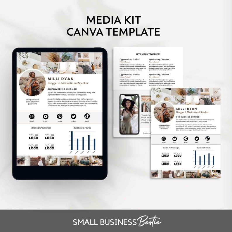 Media Kit Template for Influencers, Business Owners, and Public ...