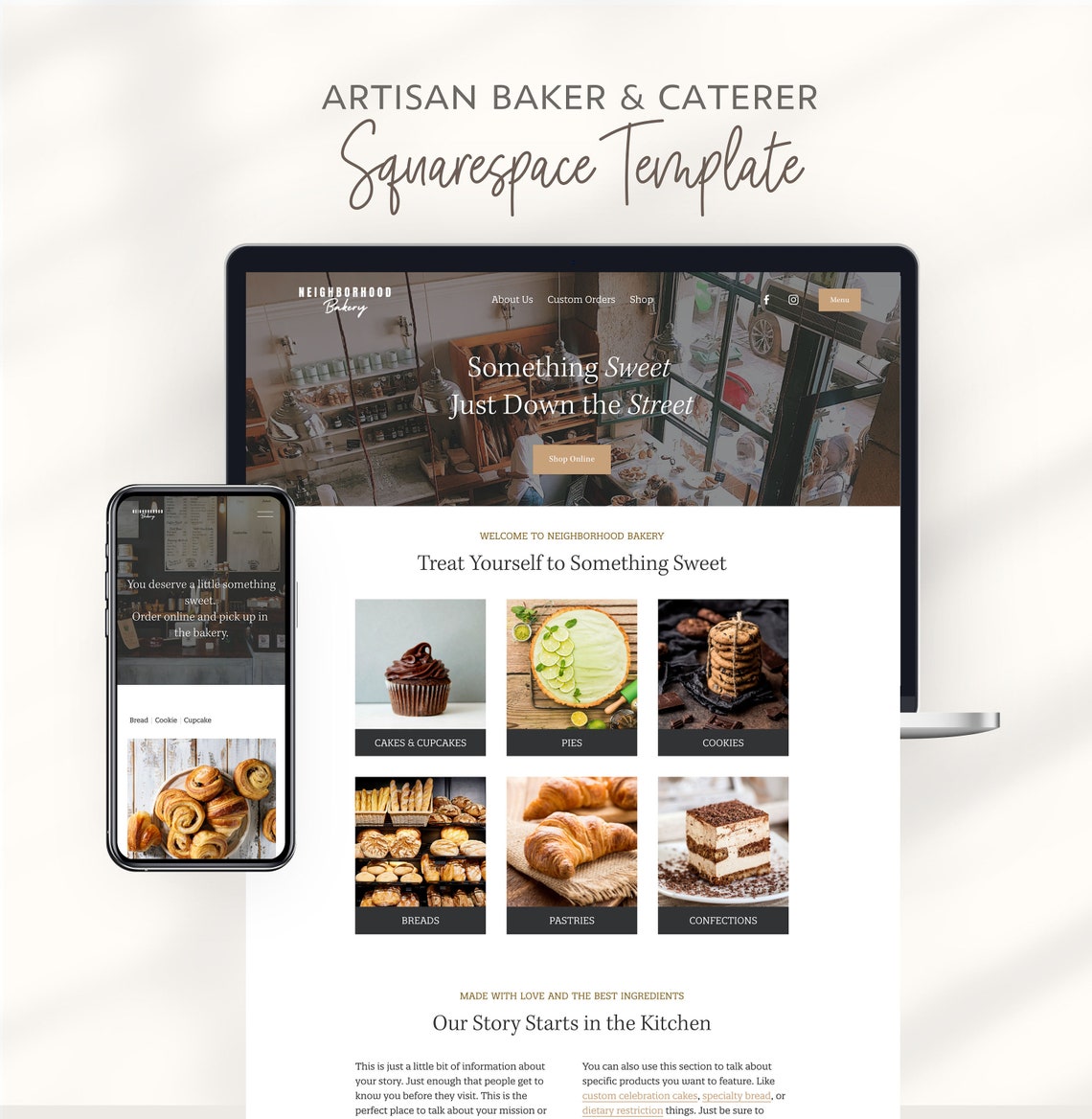 Squarespace 7.1 Website Template for Bakers, Bakery, Caterer, Online ...