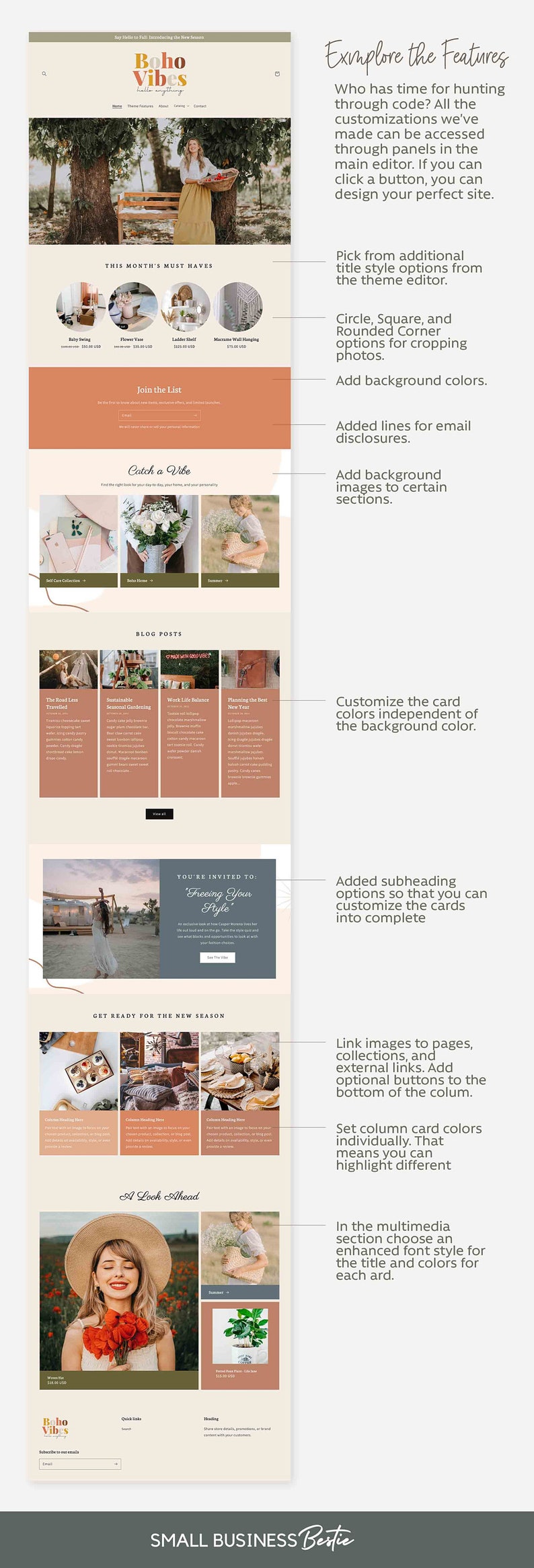 Boho Shopify Theme Website Template Shopify 2.0 Simple Bold Classic ...