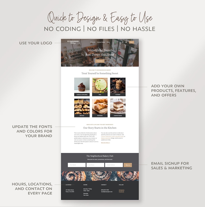 Squarespace 7.1 Website Template for Bakers, Bakery, Caterer, Online ...