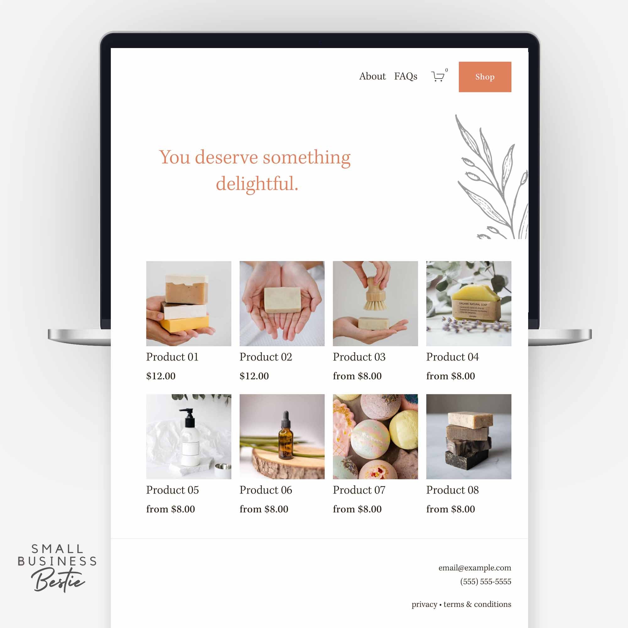 Small Business Shop Template Squarespace 7.1 Online Shop Simple Design ...