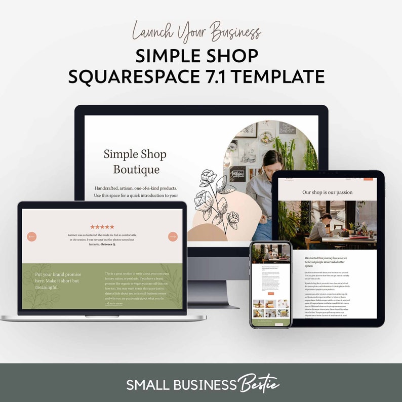 Small Business Shop Template Squarespace 7.1 Online Shop Simple Design ...
