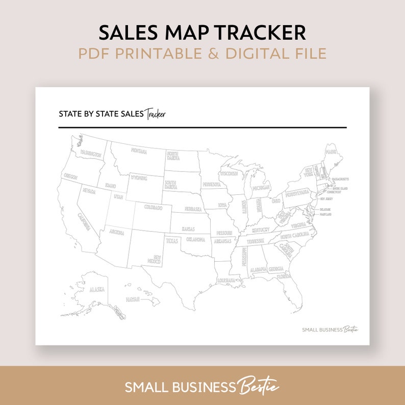 Sales Tracker US Map Coloring Digital Printable Business - Etsy Australia