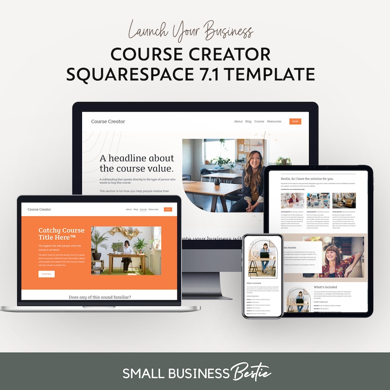 Course Creator Website Template | Squarespace 7.1 | Simple Bold Classic ...