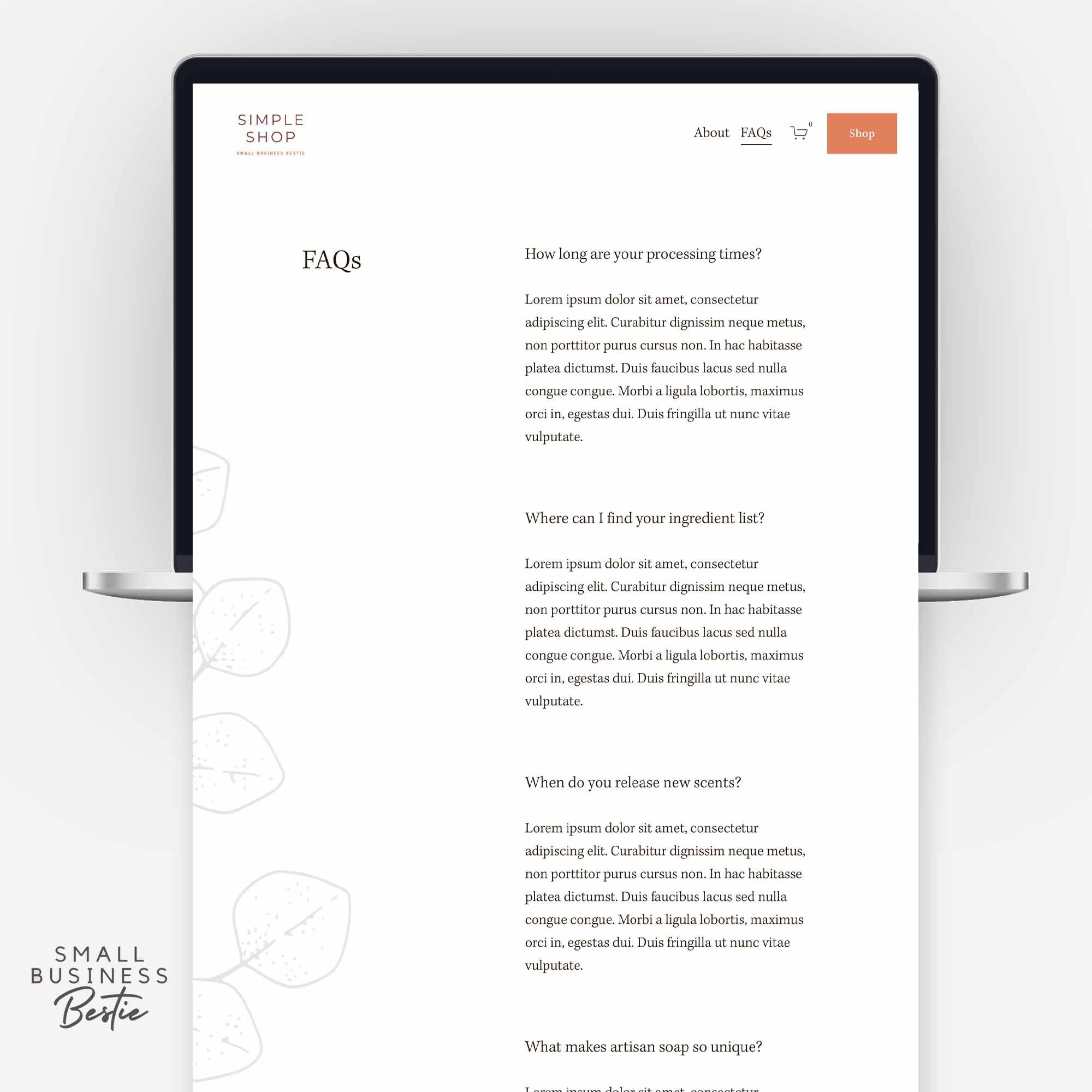 Small Business Shop Template Squarespace 7.1 Online Shop Simple Design ...