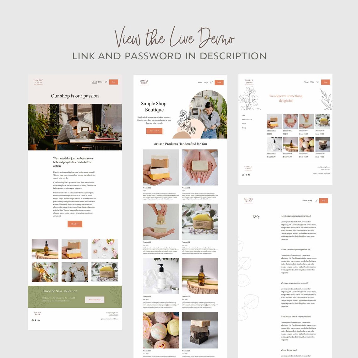 Small Business Shop Template Squarespace 7.1 Online Shop Simple Design ...