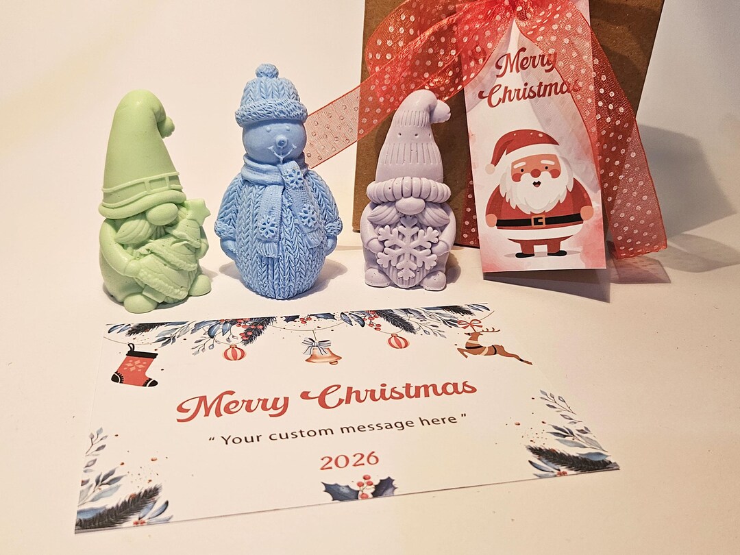 Merry Christmas Soap Gift Box. Elf / Dwarf, Snowman Shaped Scented Soap ...
