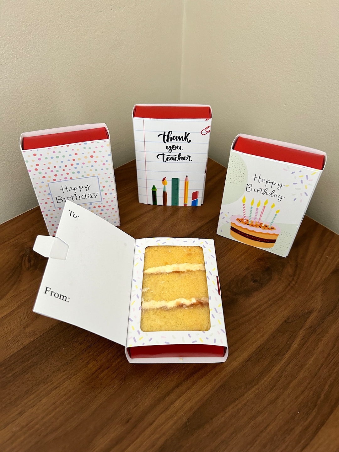 Sponge Cake Slice Card: Birthday, Thank You Gift - Etsy