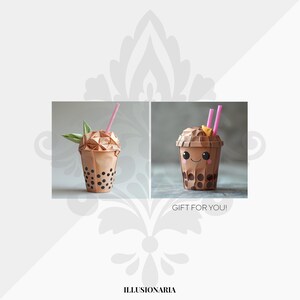 Origami Bubble Tea, Kawaii Clipart, Kawaii Bubble Tea Images, Bubble ...