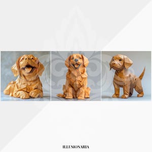 Origami Golden Retriever Dog Clipart Image Set, Dog Bundle, Dog Lovers ...