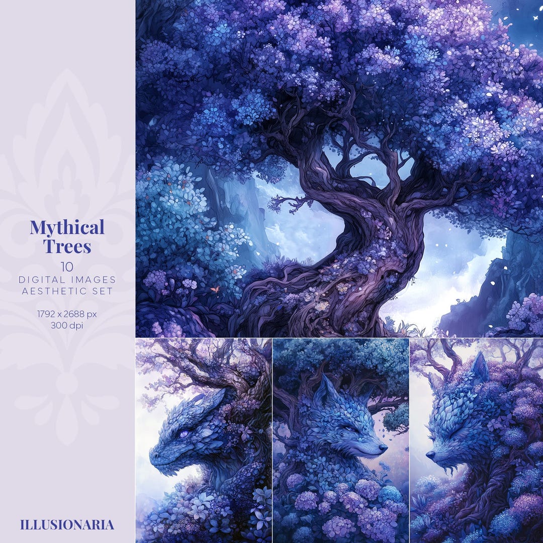 Mythical Trees Clipart Aesthetic Set | Digital Clipart Mythical ...