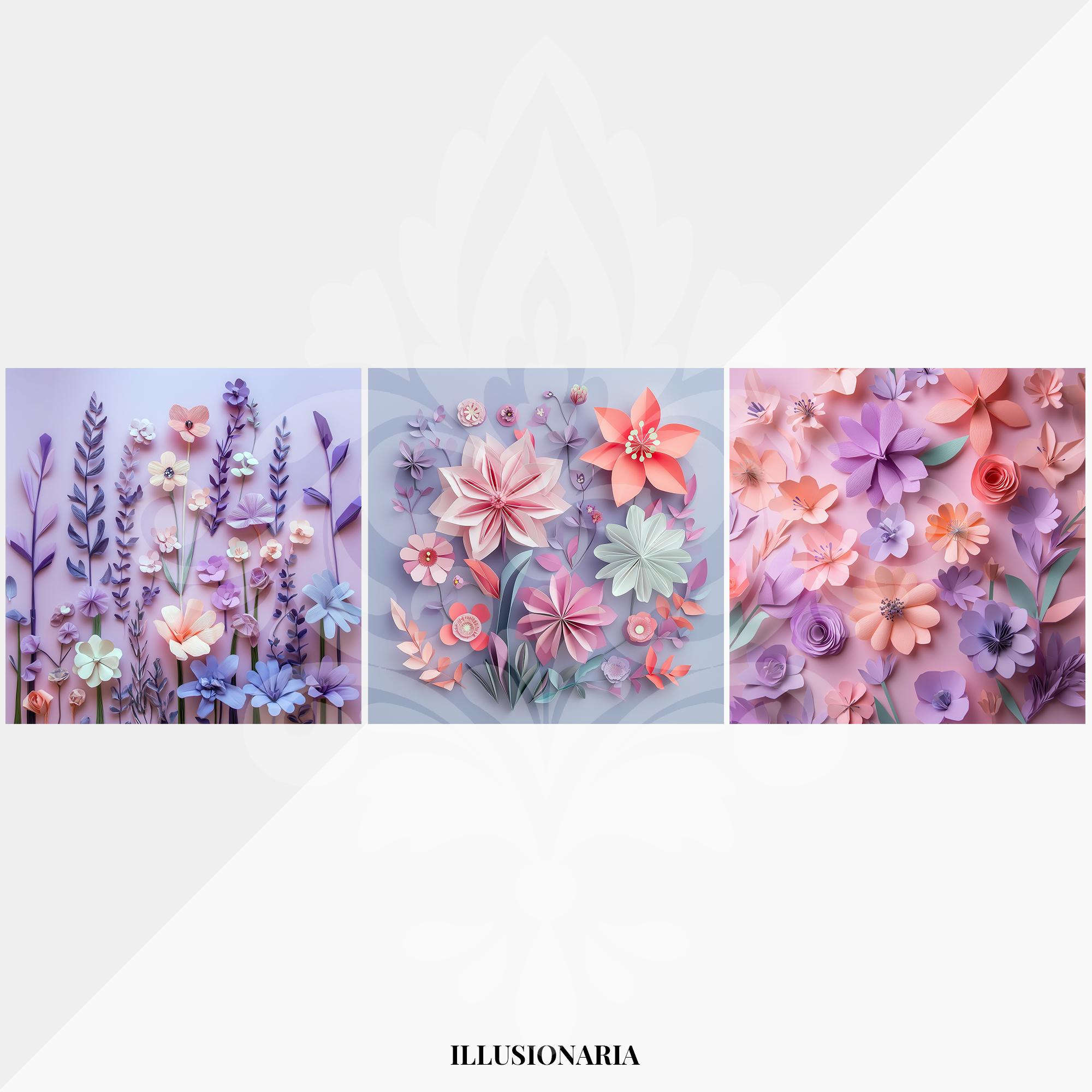 Origami Flowers Clipart Image Set, Flower Bundle, Floral Lovers ...