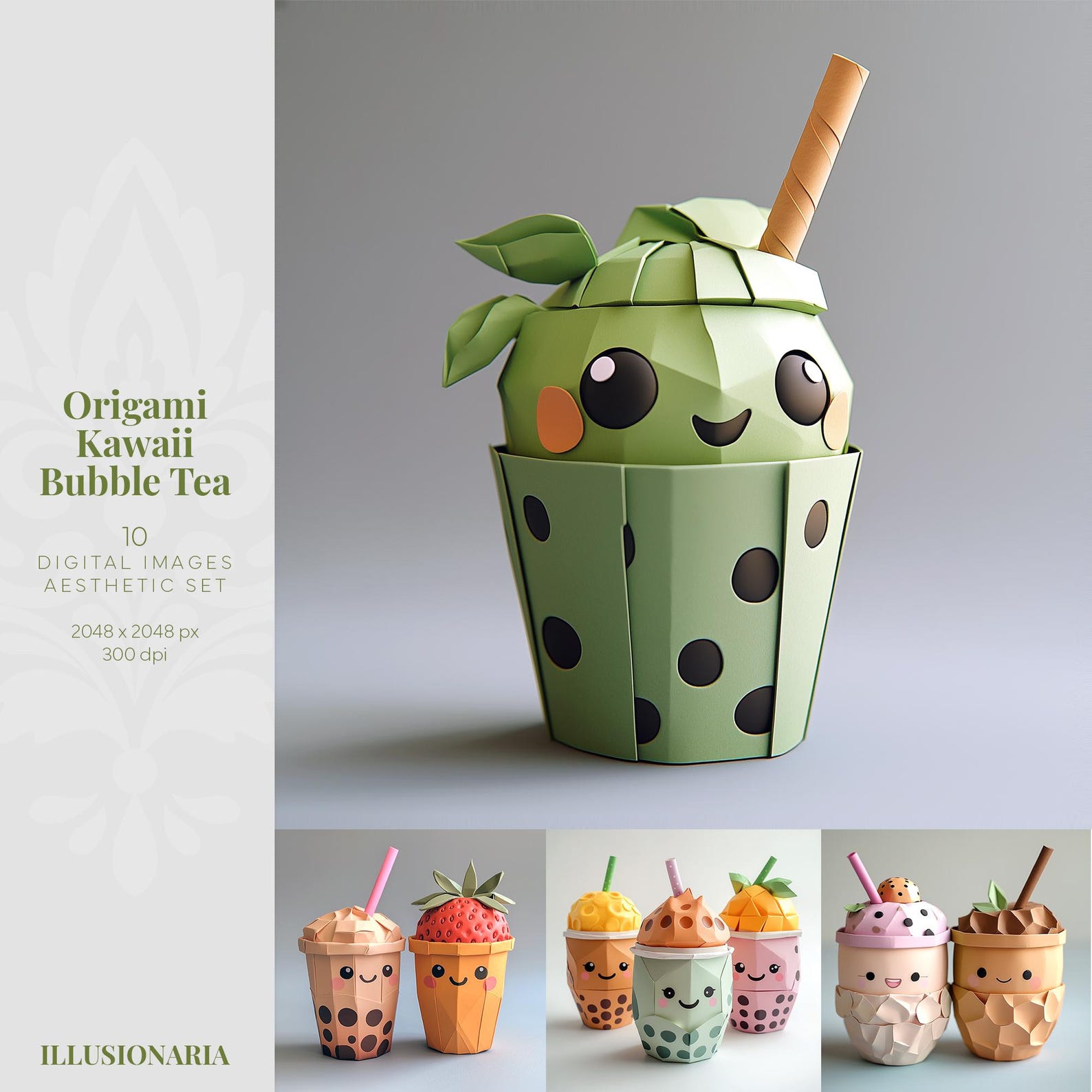 Origami Bubble Tea, Kawaii Clipart, Kawaii Bubble Tea Images, Bubble ...
