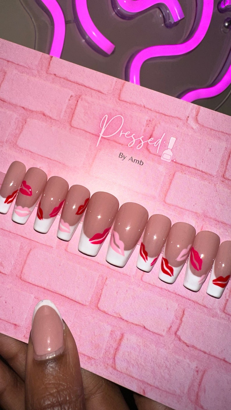 French Kissed Nails | Pressed by Amb - Etsy