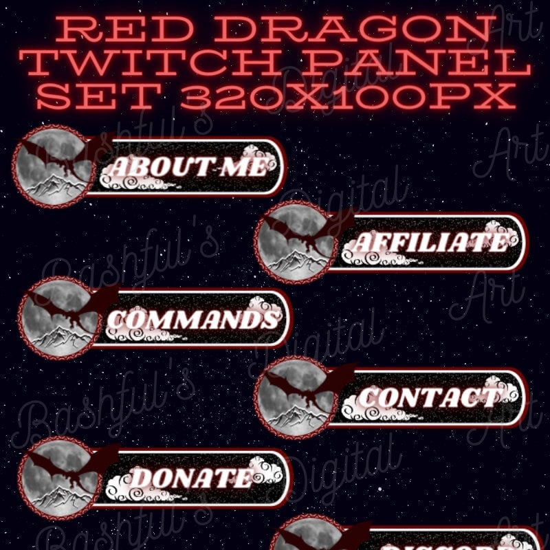 Twitch Panels Dragon - Etsy