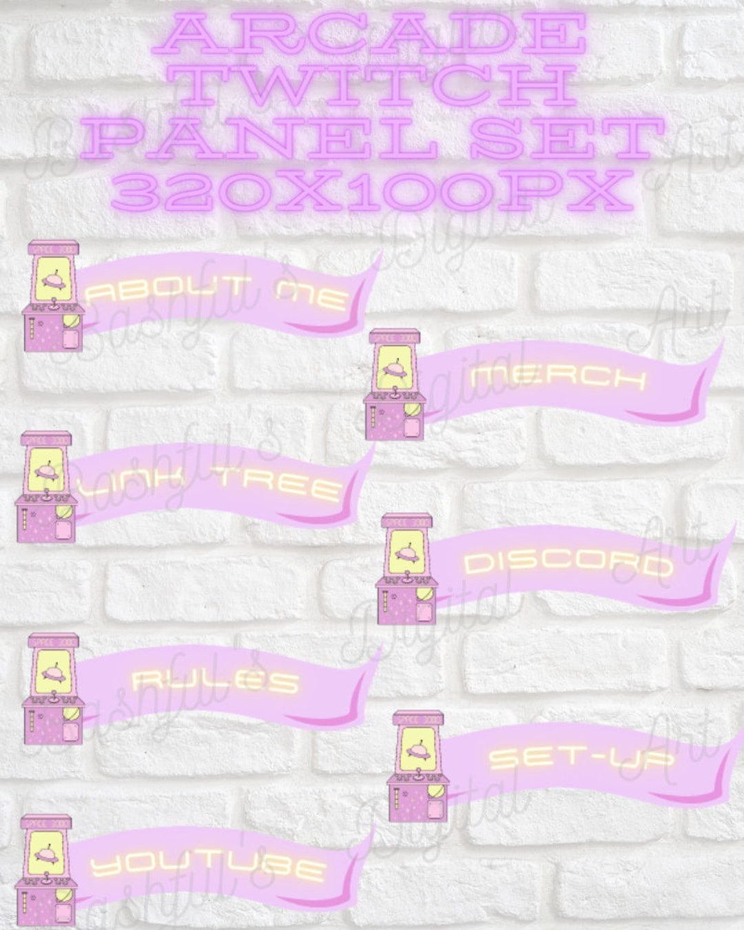 Retro Arcade Twitch Panel Set - Etsy