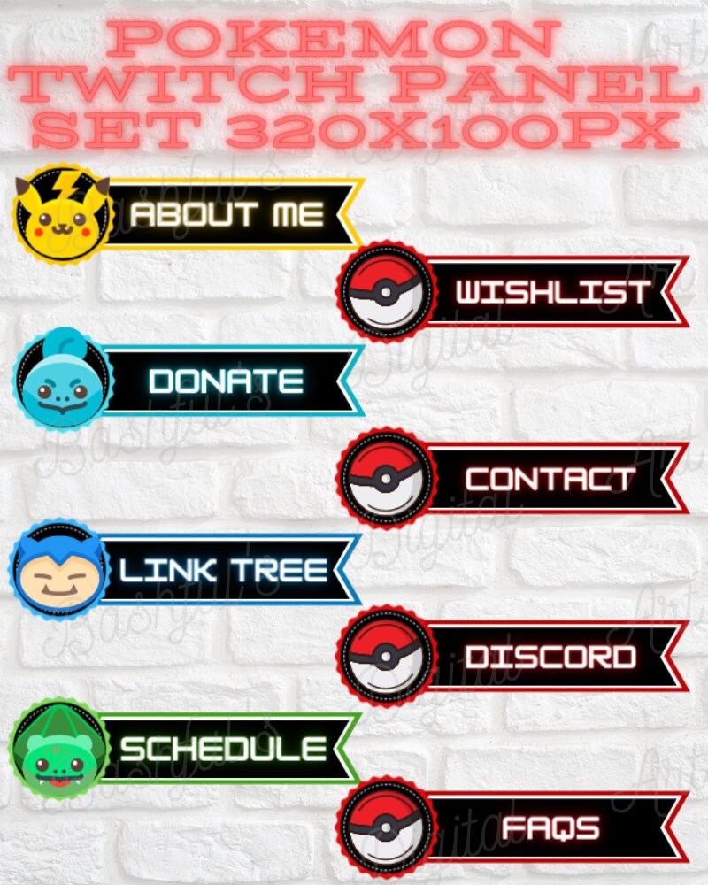 20 Pokémon Twitch panels | Etsy