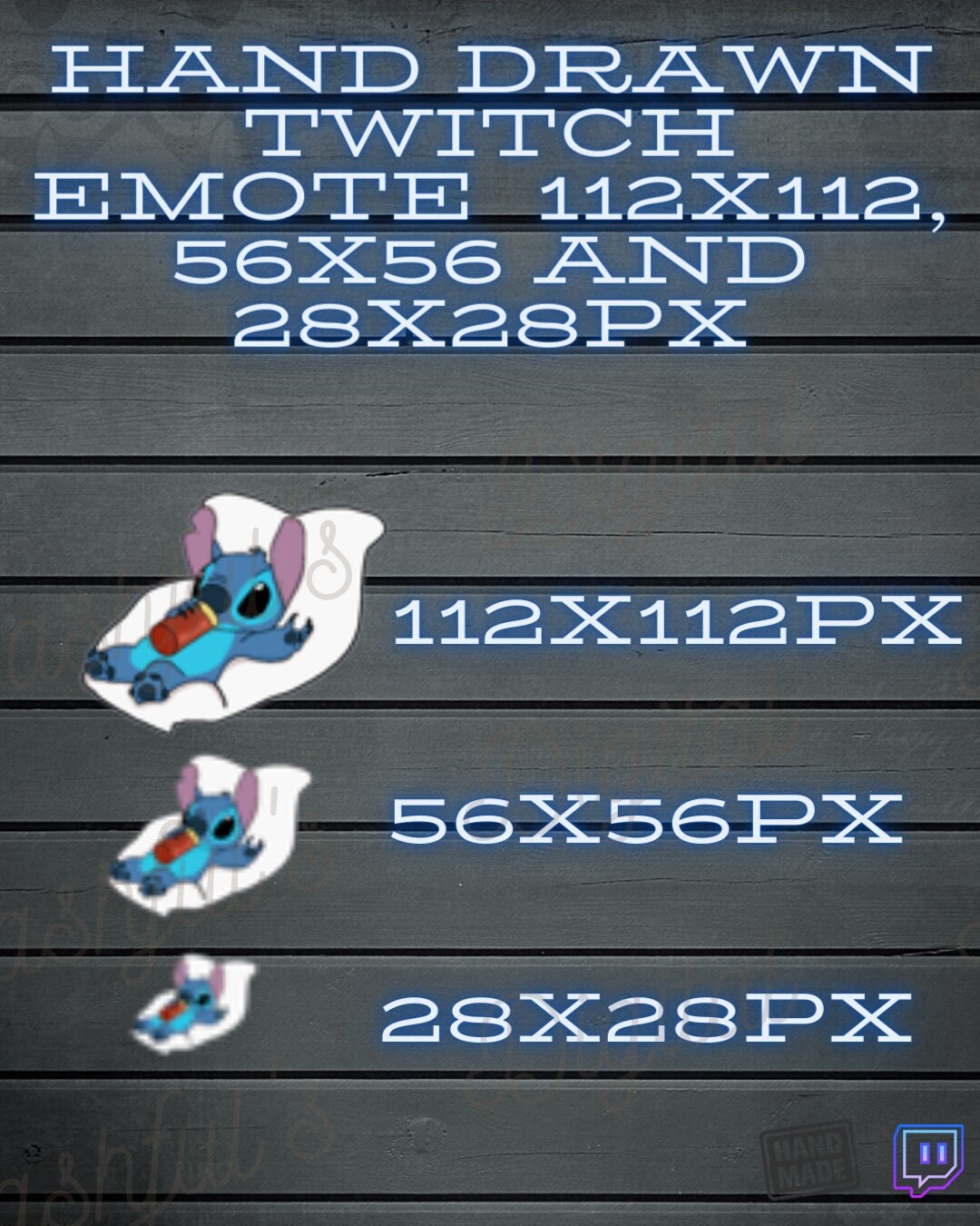 Lazy Stitch Twitch Emote hand Drawn - Etsy