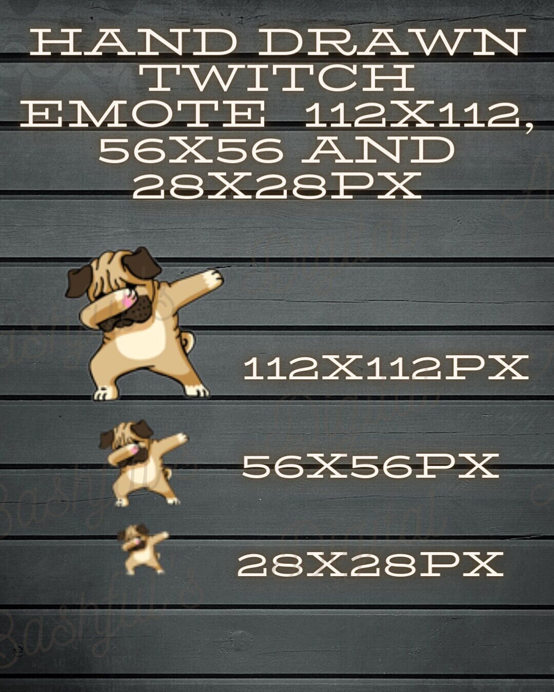 Pug Dab Twitch Emote (hand Drawn) - Etsy