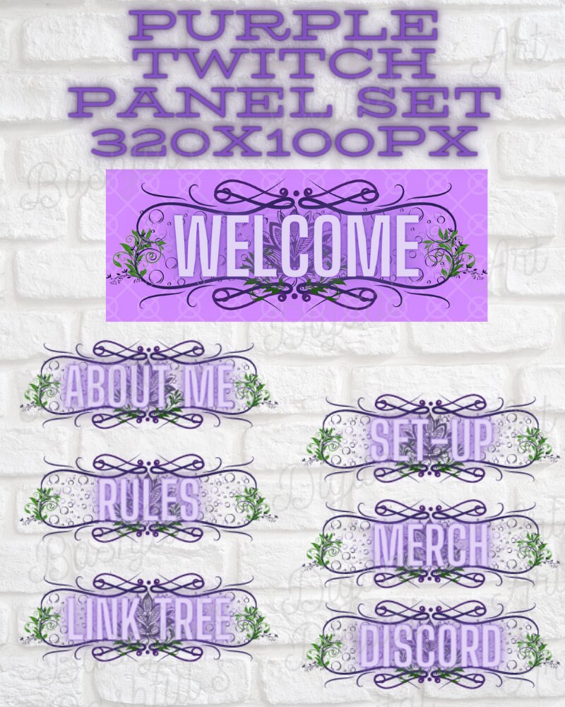 Purple Twitch Panels and Cover Image | Etsy