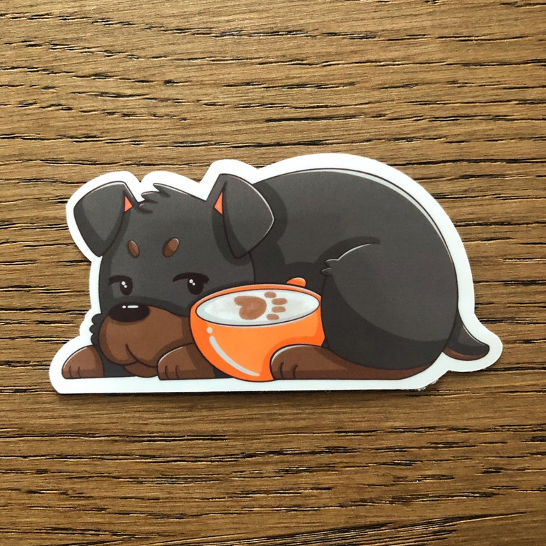 Chibi Cute kawaii Doberman Dog Coffee Latte Glossy Water - Etsy Ireland