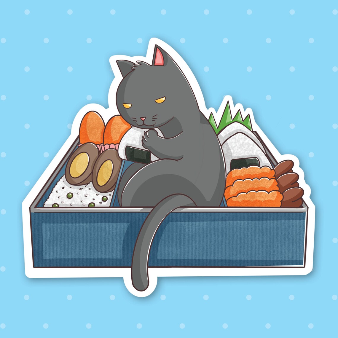 Chibi Cute kawaii Kitty Cat Rectangle Bento Box Glossy - Etsy