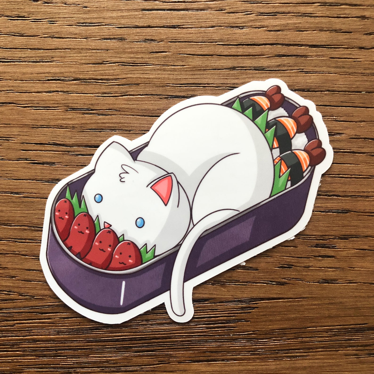 Chibi Cute kawaii Kitty Cat Oval Bento Box Glossy Water - Etsy