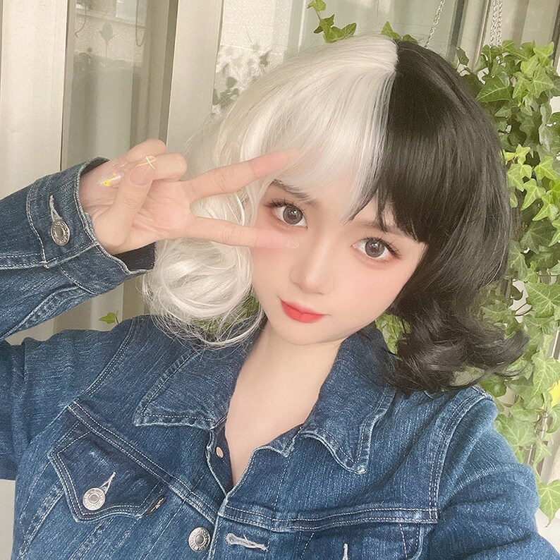 Movie Kuila Cruella Wig Anime Cosplay Black and White Color | Etsy