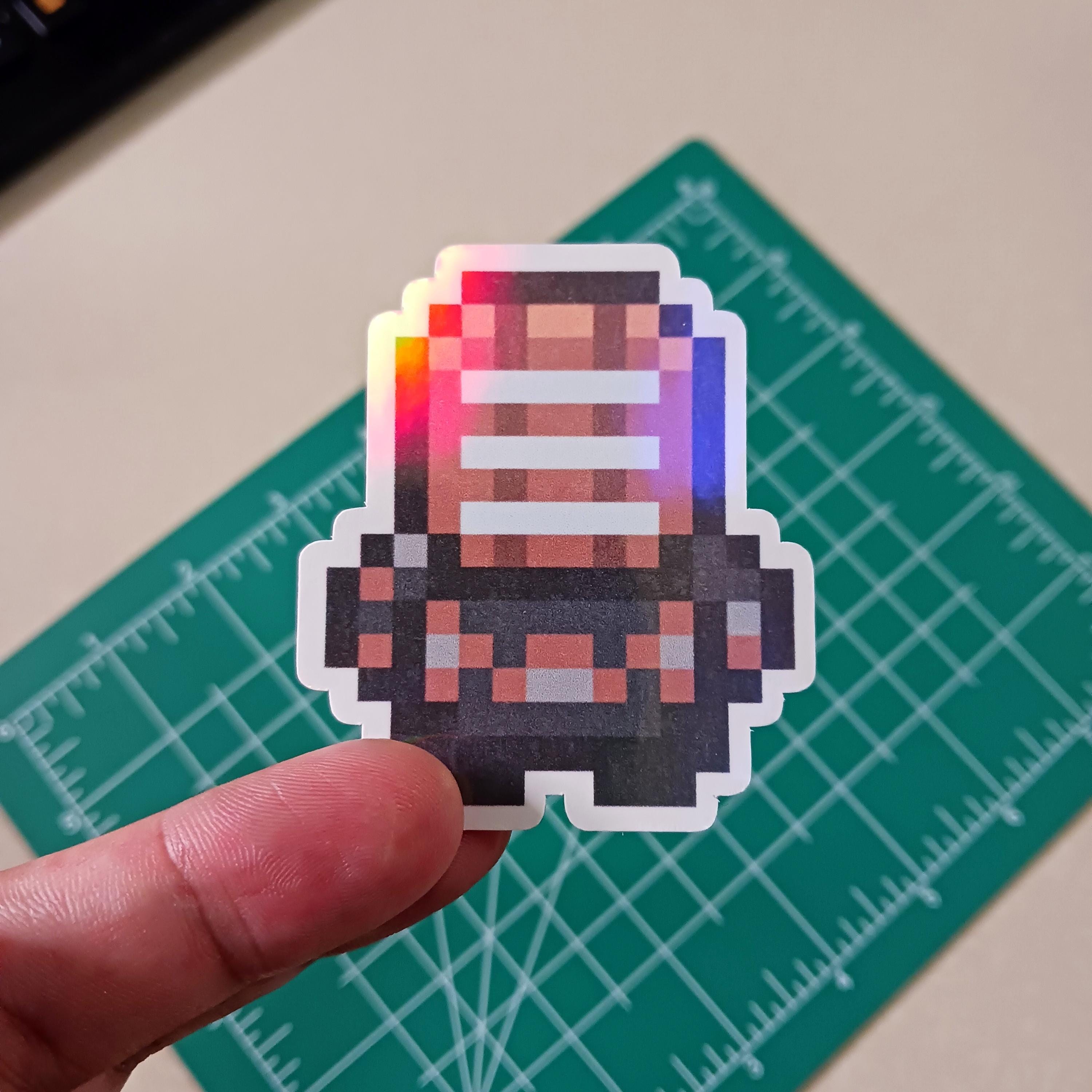 Mini Isaac // Dead Space Pixel Art HOLO-STICKER - Etsy