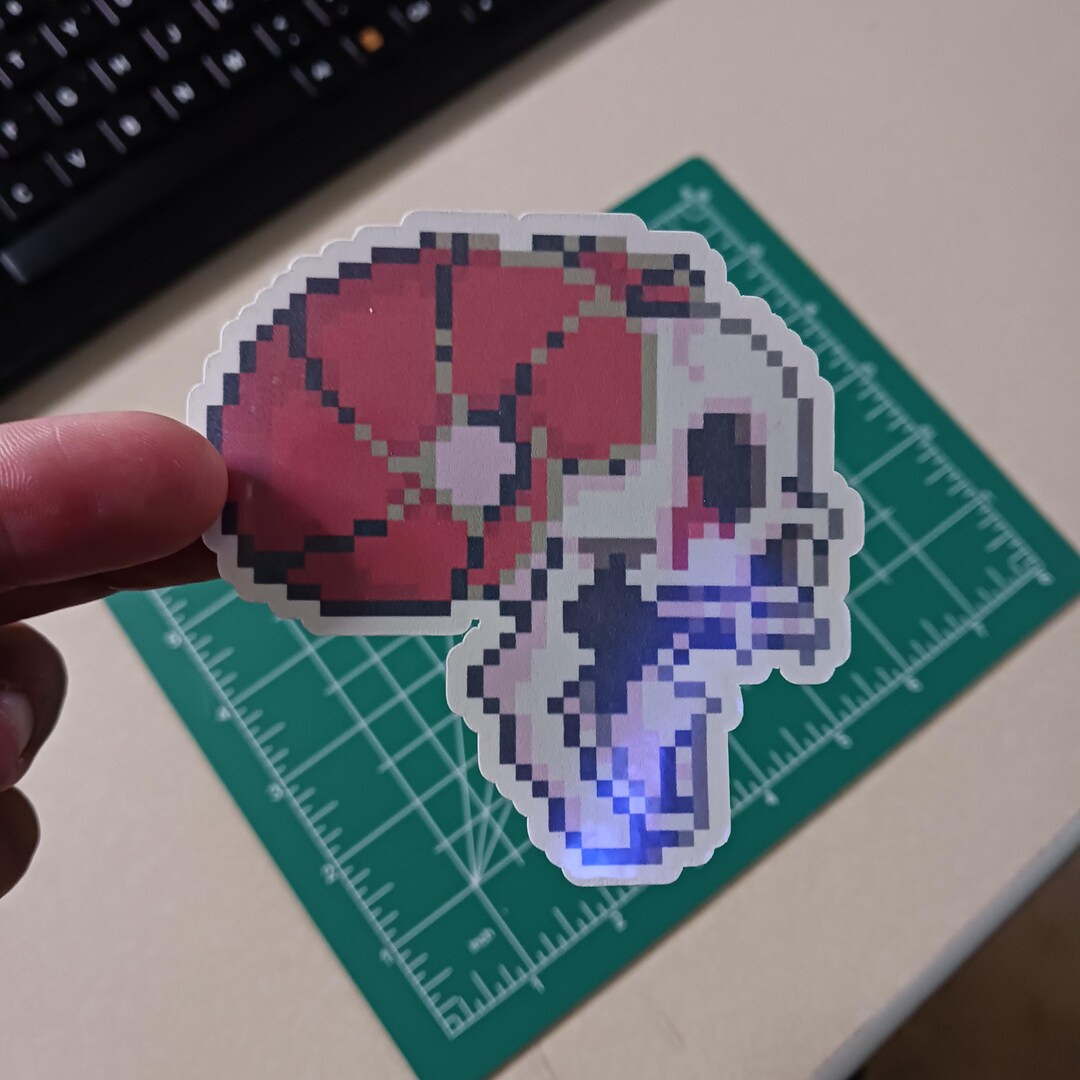 Wallow // Demonic Skull Pixel Art HOLO-STICKER - Etsy