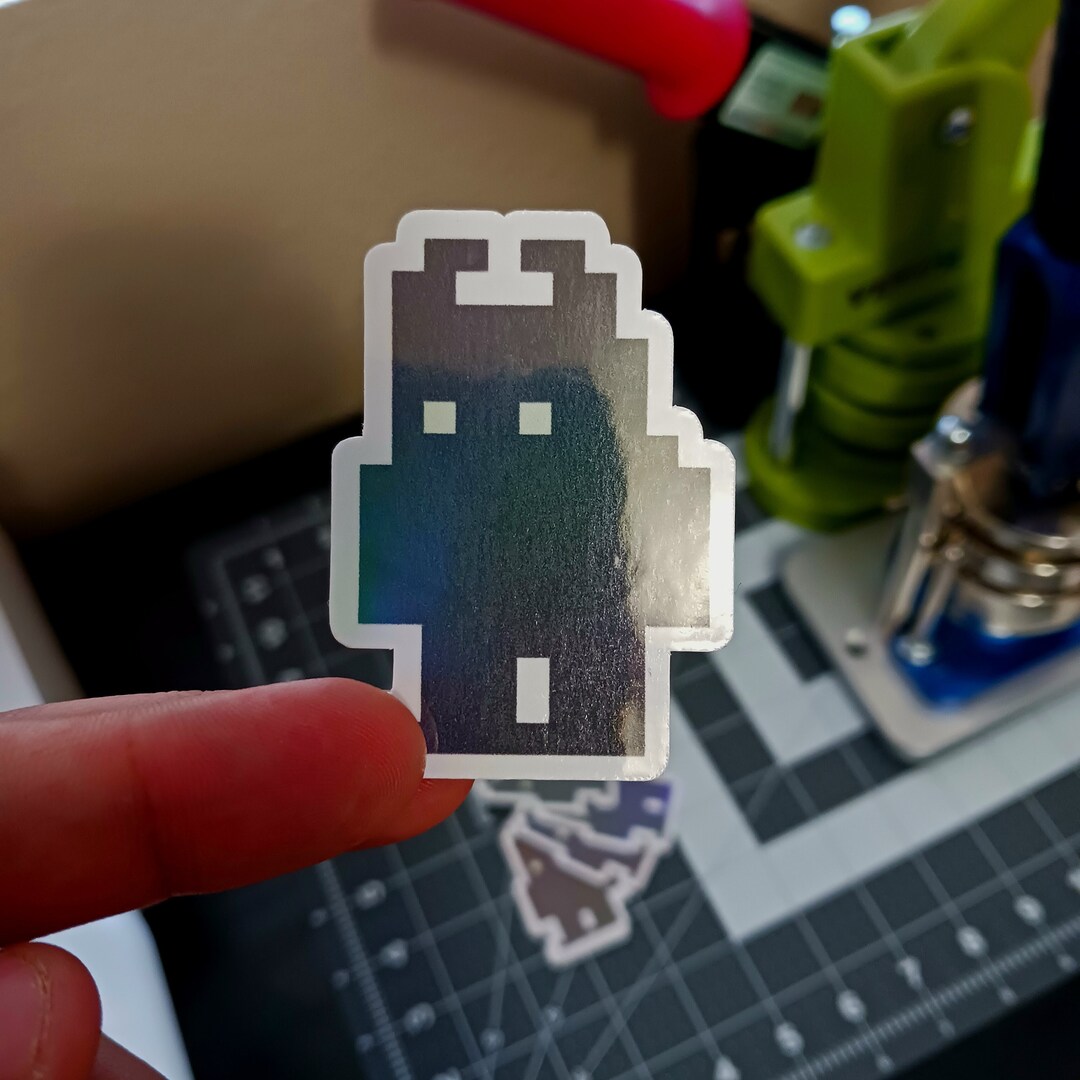 Shadow Man // Pixel Art Demon Sprite HOLO-STICKER - Etsy