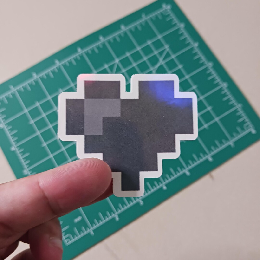 Black Heart // Pixel Art 8bit Punk Goth Emo HOLO-STICKER - Etsy