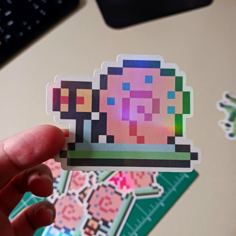 Pixel Art Holo Sticker - Etsy UK