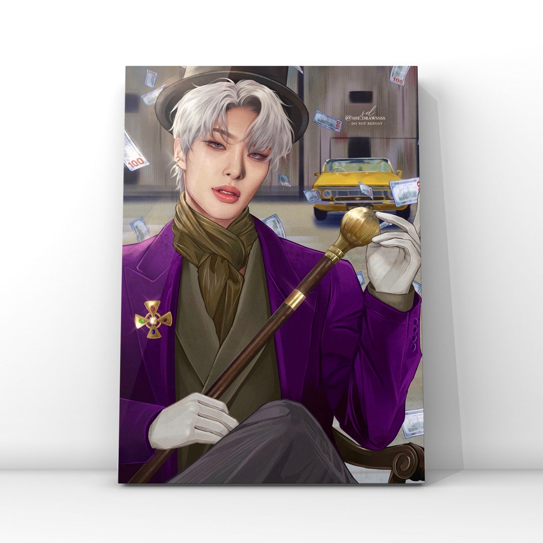 Mingi Wonka - Song Mingi of Ateez Fanart Kpop Fanart Digital Art Print ...