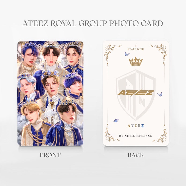 Ateez Group Royal Photo Card Ateez Fanart Kpop Fanart - Etsy