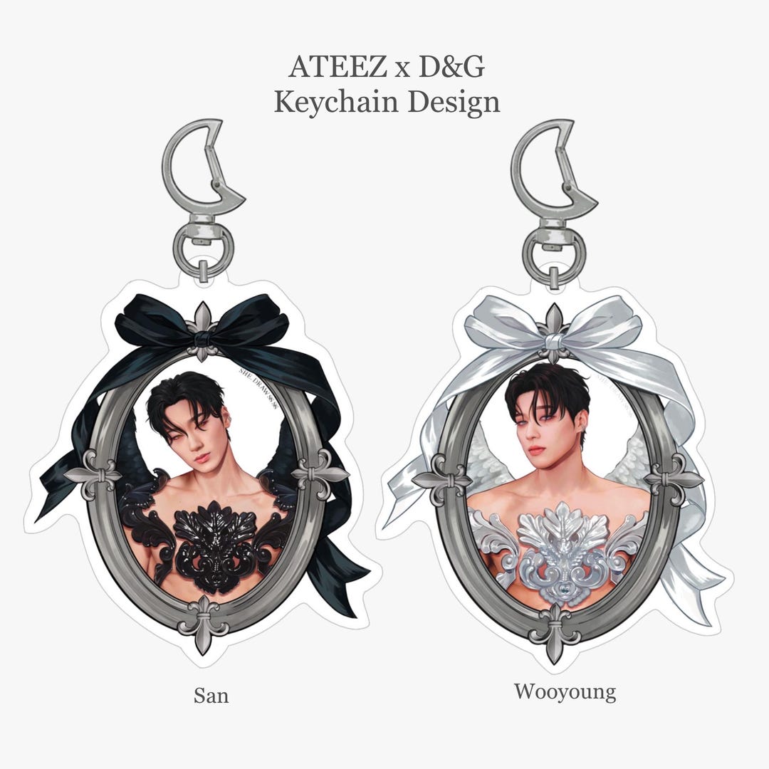 Ateez D&G Keychains - 2.5 Inch Double Sided Acrylic Epoxy Charm ...