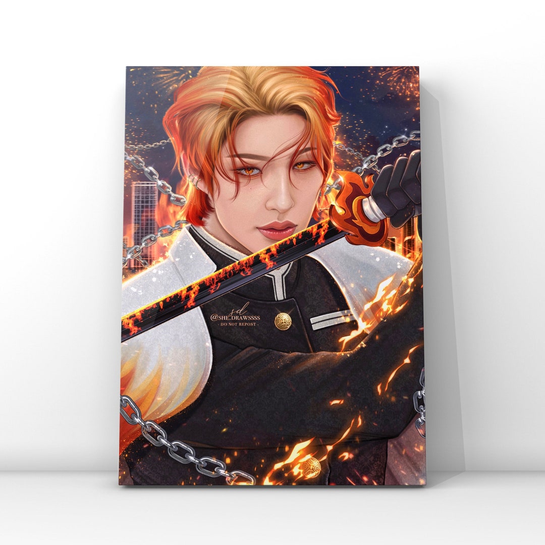Ablaze - Song Mingi of Ateez Fanart Kpop Fanart Digital Art Print - Etsy