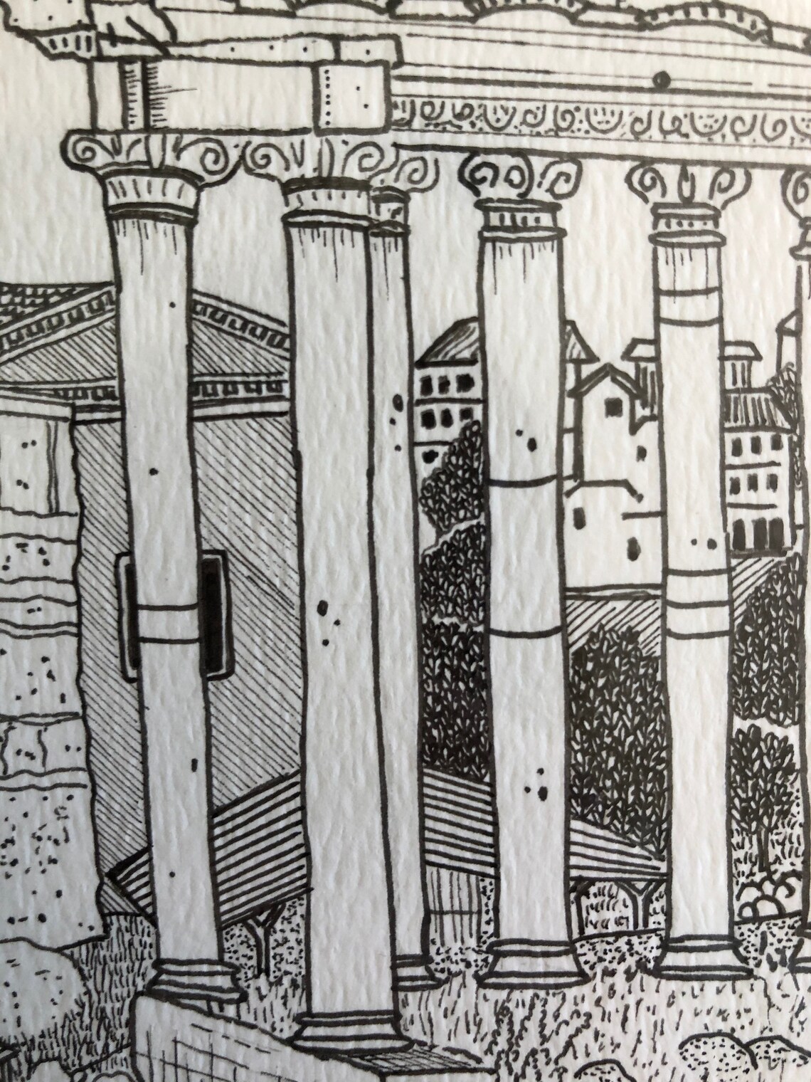 Roman Forum | 6x9 Inch Hand-drawn Illustration - Etsy