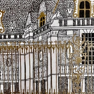 Gates of Versailles 6 X 12 Hand Drawn - Etsy