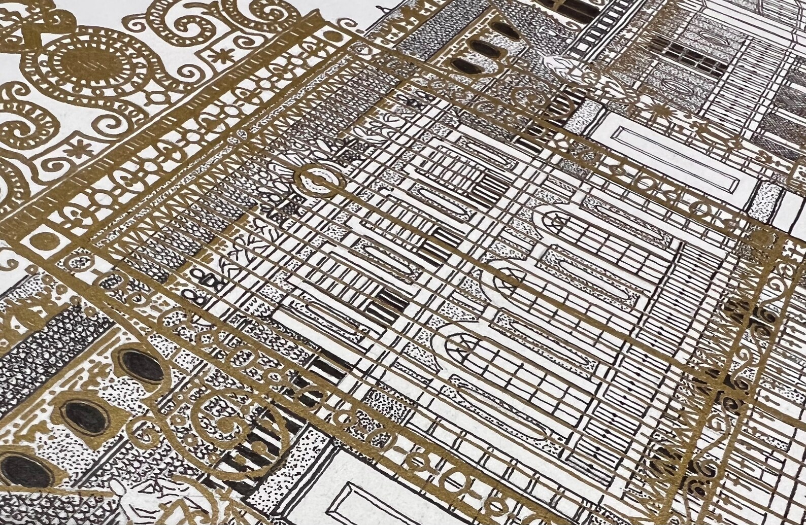 Gates of Versailles 6 X 12 Hand Drawn - Etsy