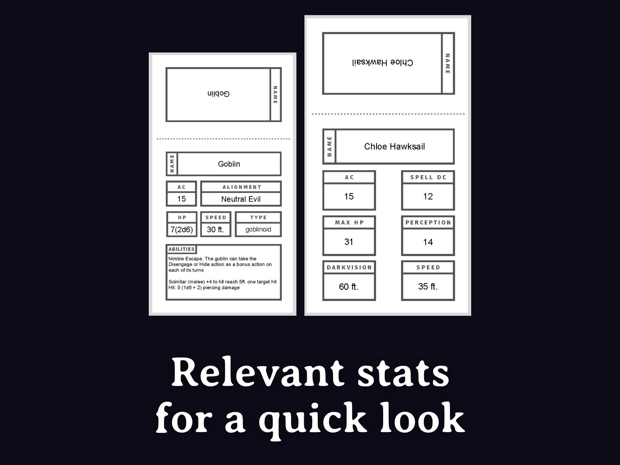 Initiative Tracker Cards Fillable PDF Dungeons and Dragons - Etsy.de