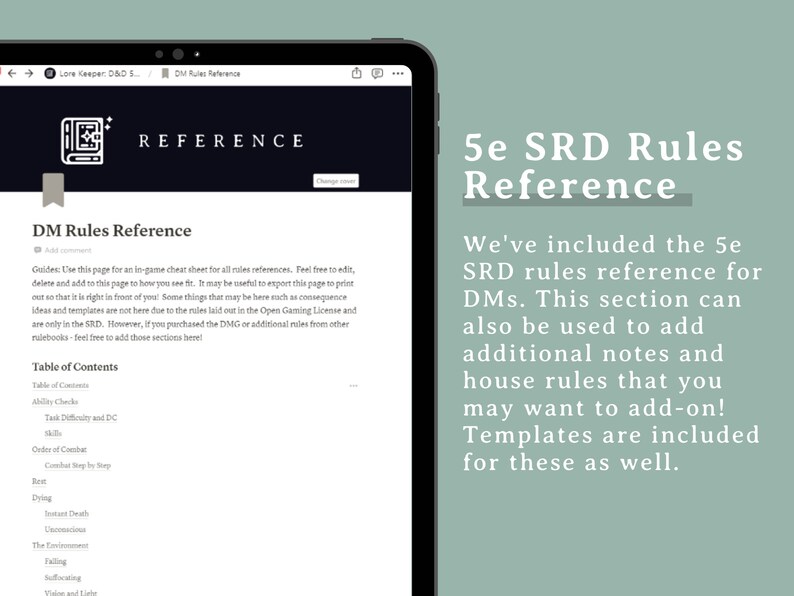 Lore Keeper 5e Notion Template Dnd Notion Template D D Etsy Ireland