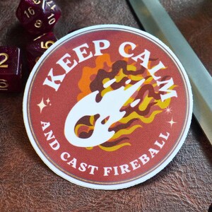 Keep Calm and Cast Fireball Sticker, Dnd Stickers, Dungeon Master Gift ...