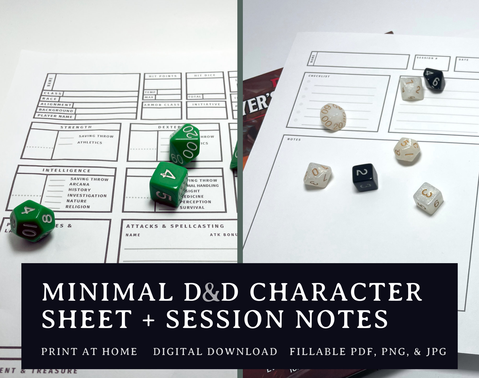 Dnd Character Sheet and Dnd Session Notes Dungeons and - Etsy Canada