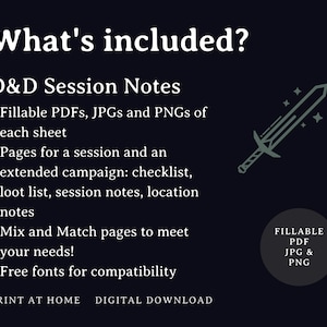 Minimal DND Session Notes Dungeons and Dragons D&D Dnd Gifts,dnd ...