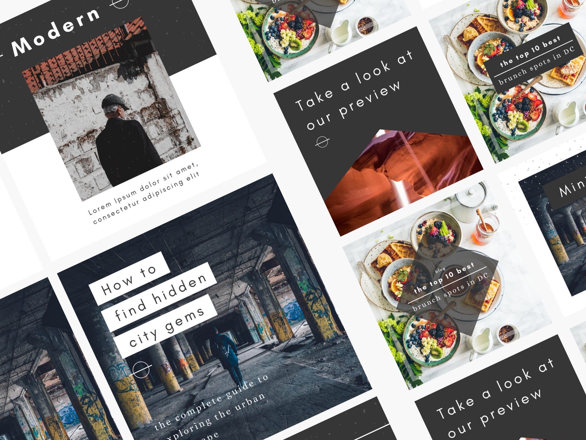 20 Modern & Minimal Post Templates for Instagram Instagram | Etsy