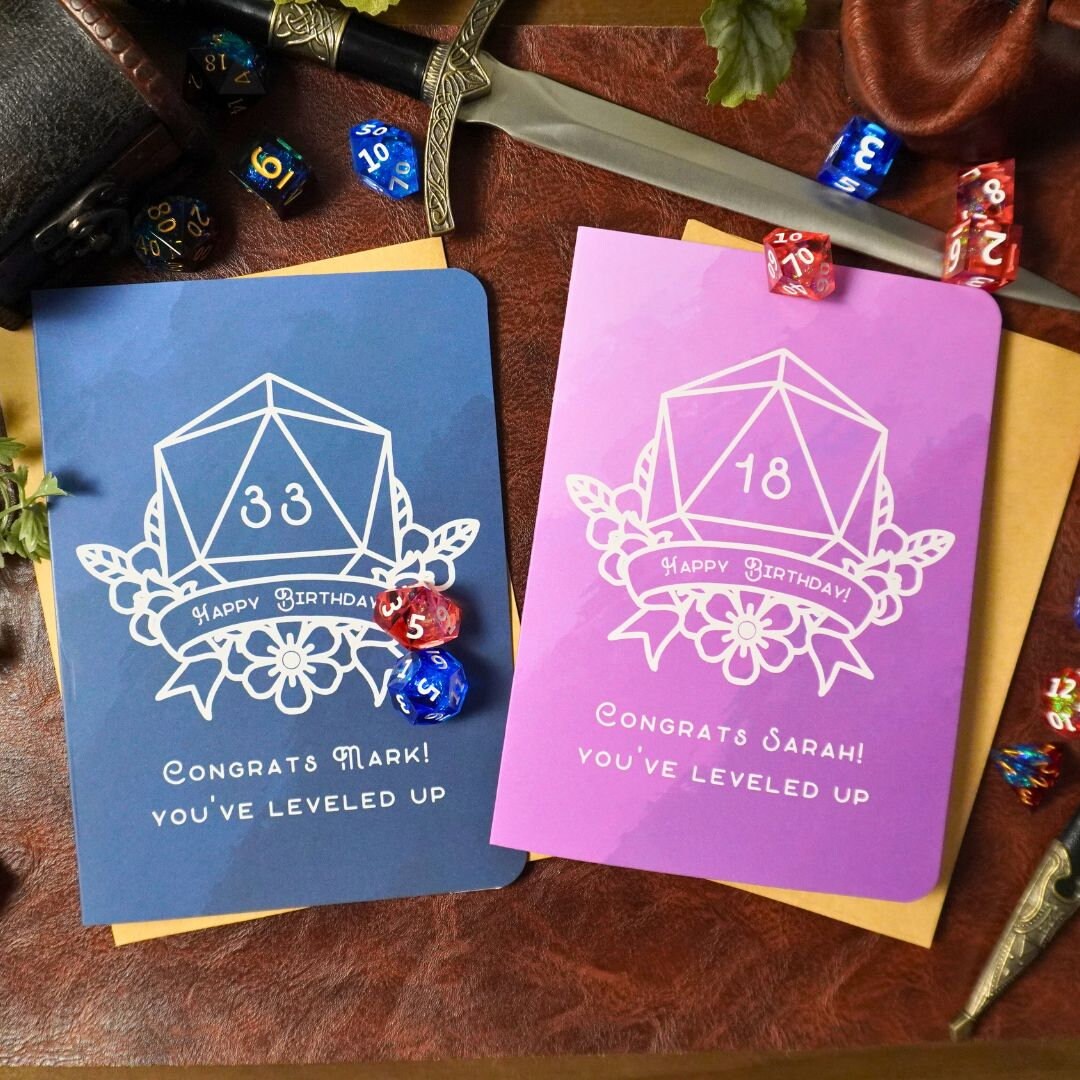 Personalized Dnd Birthday Card Leveled up With Custom Name and Age - Etsy