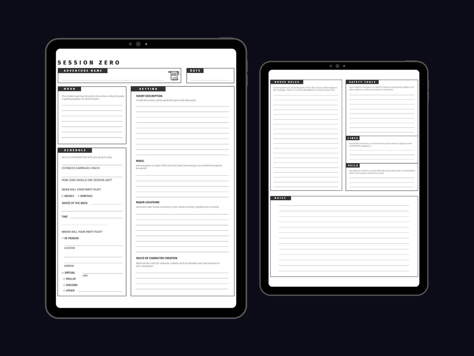 D&D Session Zero Guide Dungeons and Dragons, Dnd Gifts, Dungeon Master Gift, Dm Screen Dnd ...