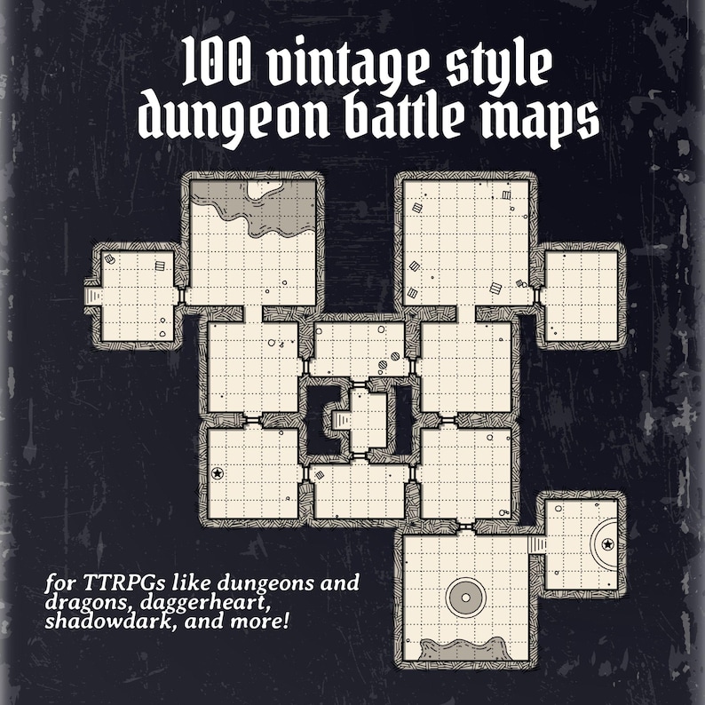 100 One-page Dungeon Maps – Vintage-style Dungeon Maps for Dnd ...