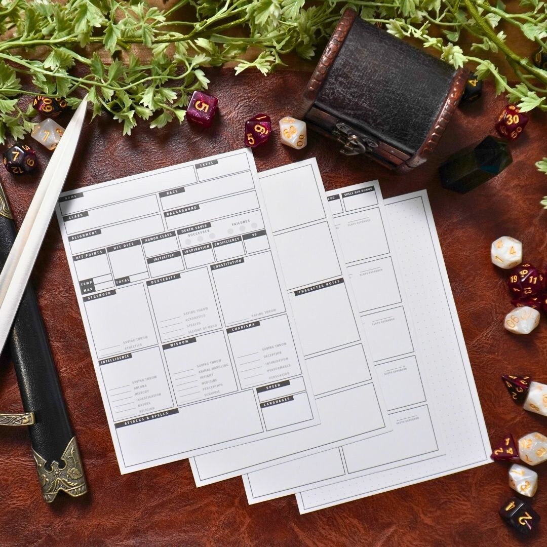 Mini 5e Dnd Character Sheets - Etsy